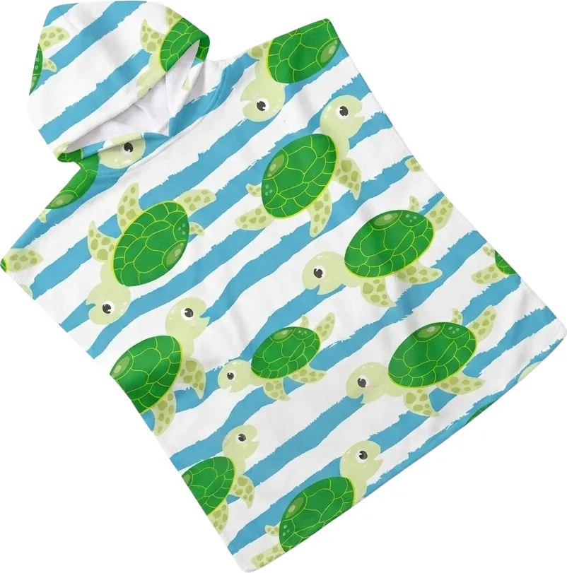 Dětské pončo TURTLES zelené 60x120 cm