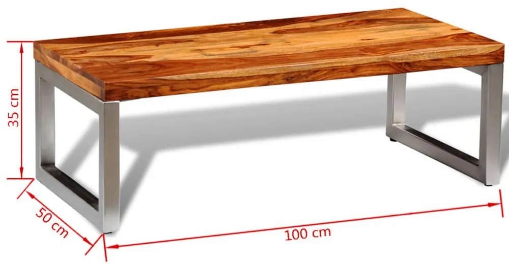 Konferenční stolek masivní dřevo / kov Dekorhome
