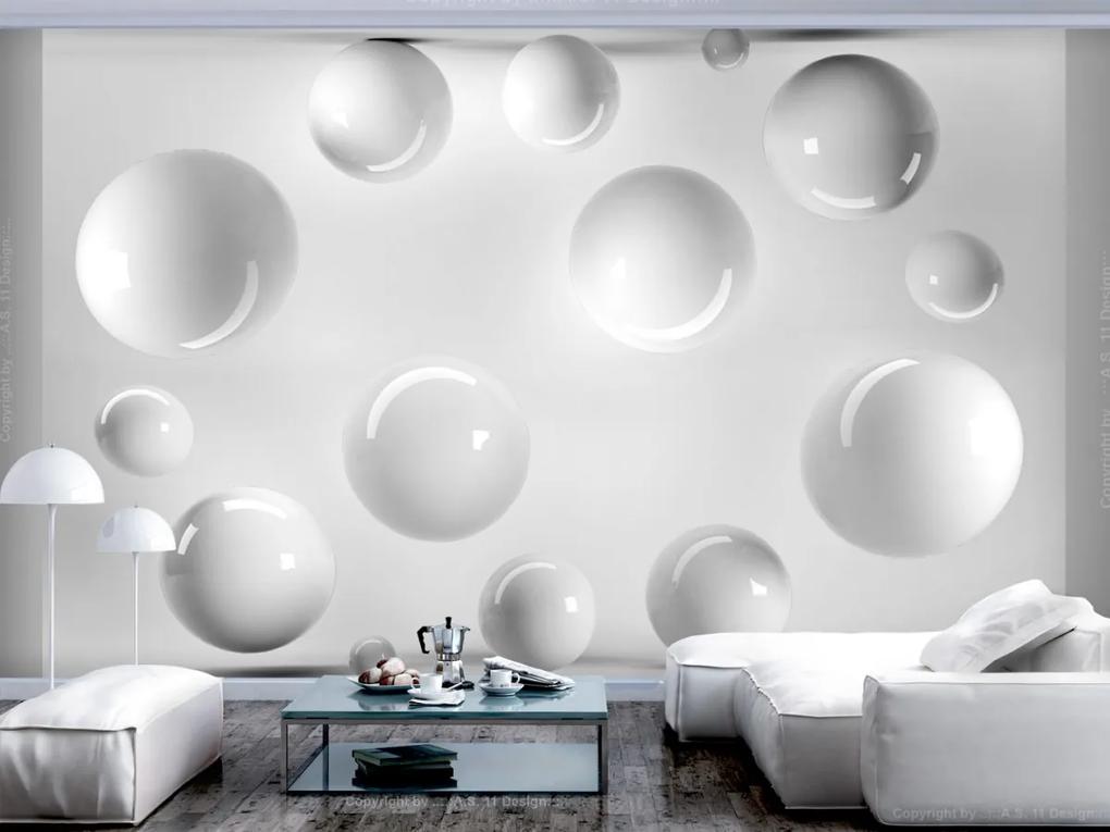 3D tapeta bílé koule + lepidlo ZDARMA Velikost (šířka x výška): 150x105 cm