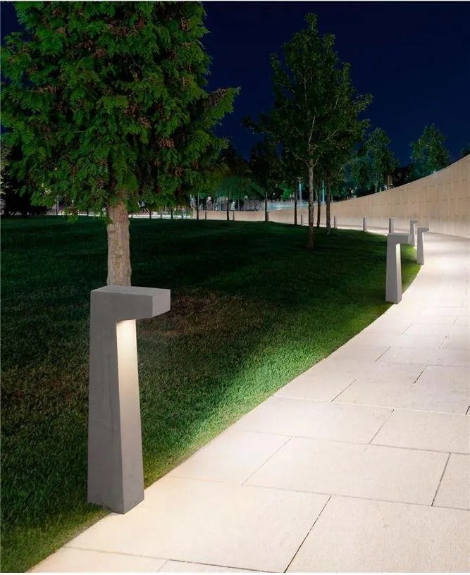 NV 9540212 Venkovní sloupkové svítidlo ARAN šedý beton skleněný difuzor LED 5W 3000K 120-230V IP65 - NOVA LUCE