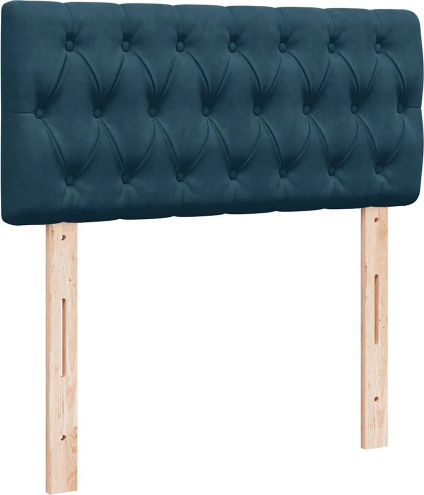 Box spring postel s matrací modrá 80 x 200 cm samet 3288472