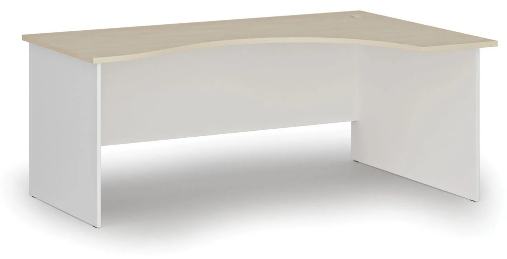 Ergonomický kancelářský pracovní stůl PRIMO WHITE, 1800 x 1200 mm, pravý, bílá/wenge