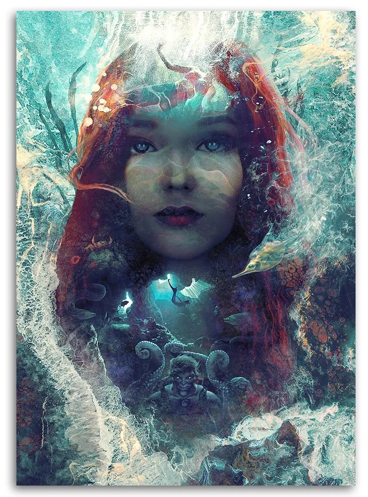 Gario Obraz na plátně Malá mořská víla Arielka - Barrett Biggers Rozměry: 40 x 60 cm