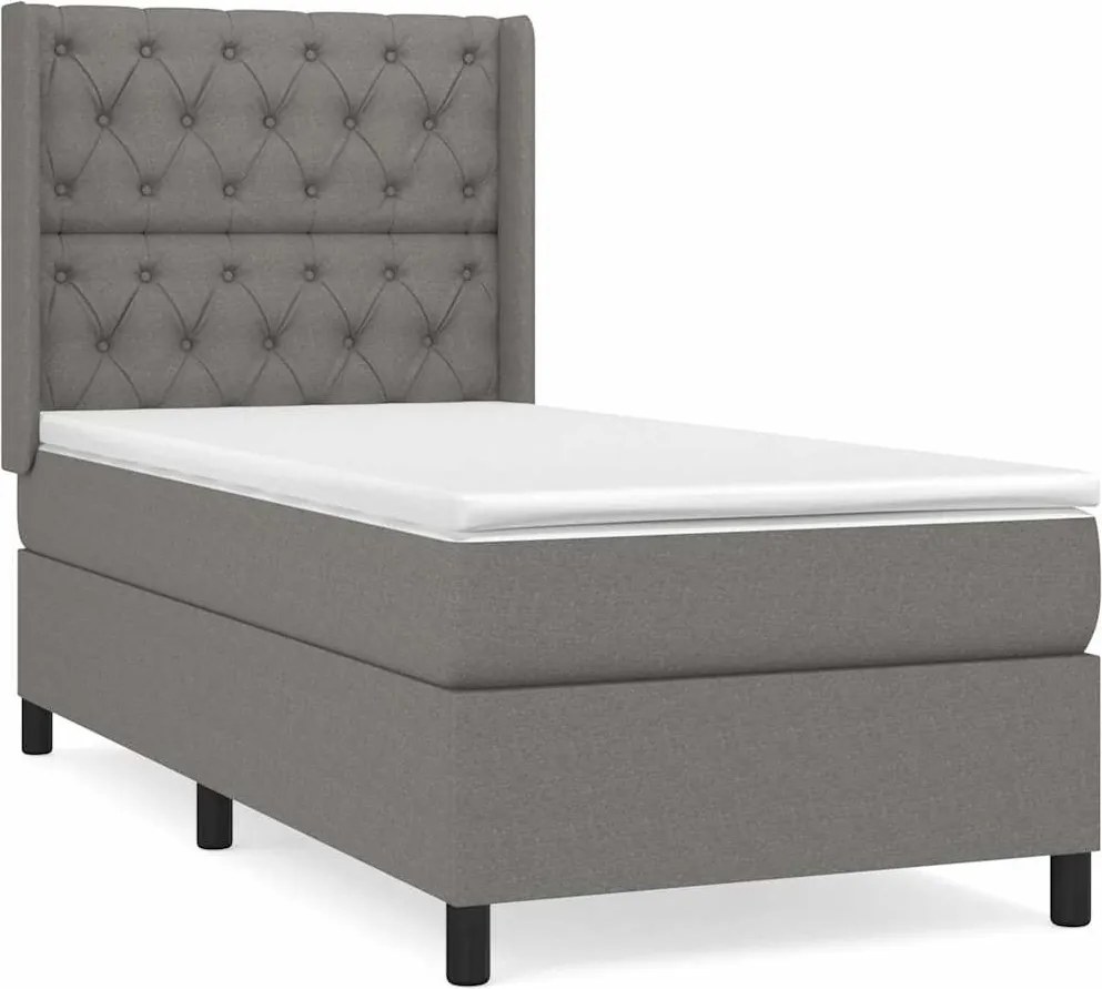 Box spring postel s matrací tmavě šedá 80 x 200 cm textil 3131626