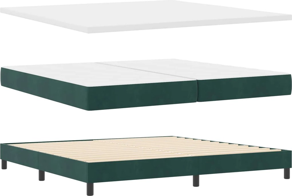 Postel s boxspringem s matrací Tmavě šedá 200 x 200 cm samet 3339129