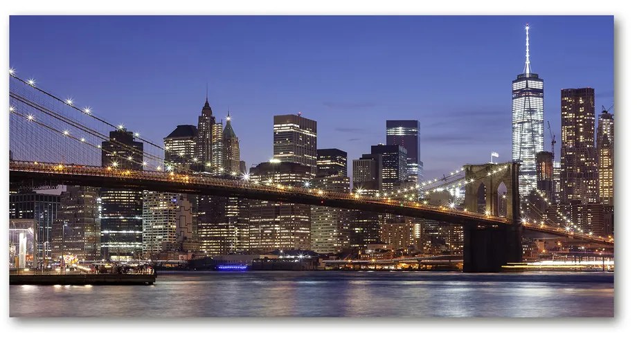 Wallmuralia Foto obraz akrylové sklo Manhattan noc 120x60 cm