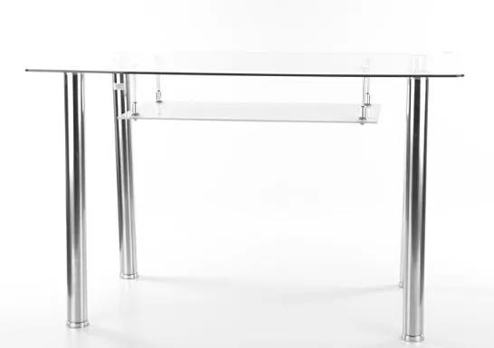 Jídelní stůl HEKTOR 120x70 cm, sklo, kov chrom
