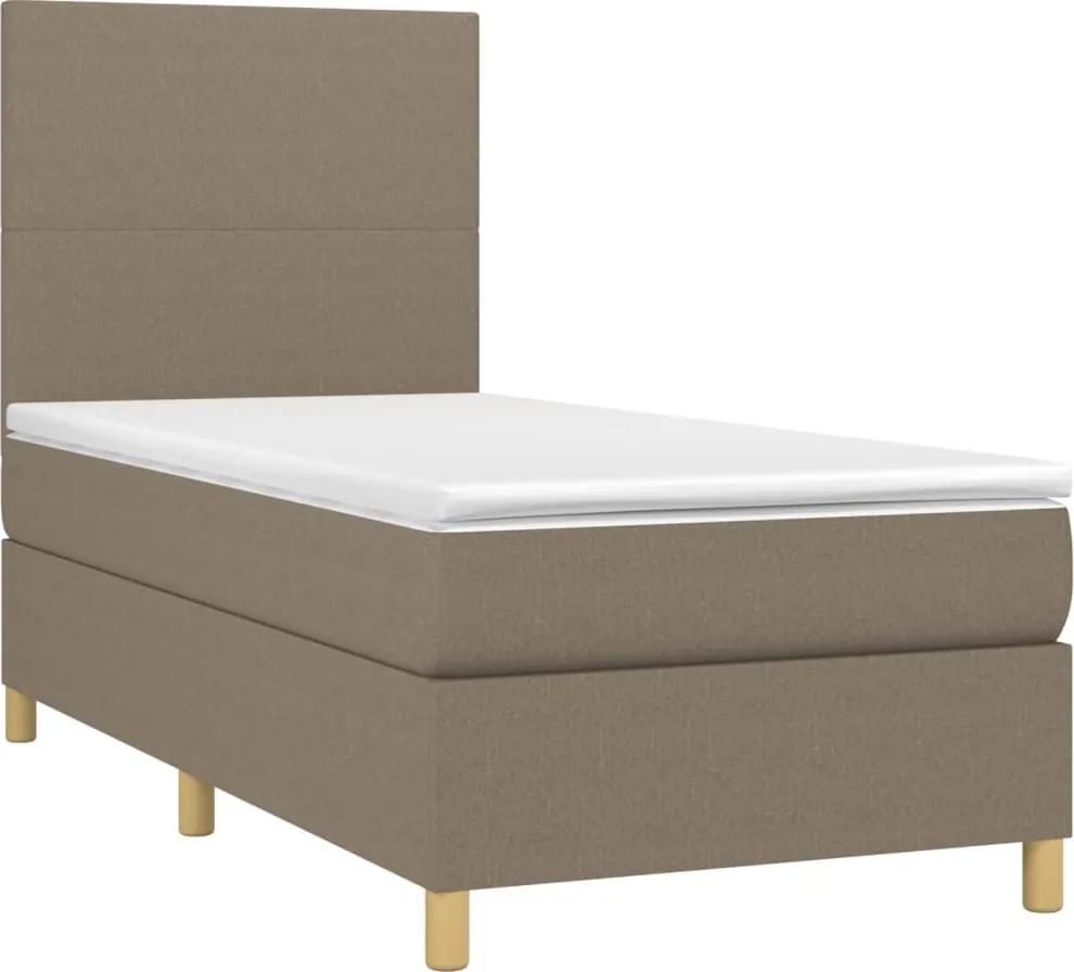 vidaXL Box spring postel s matrací 90x190 cm textil [3142141] Barva: krémová