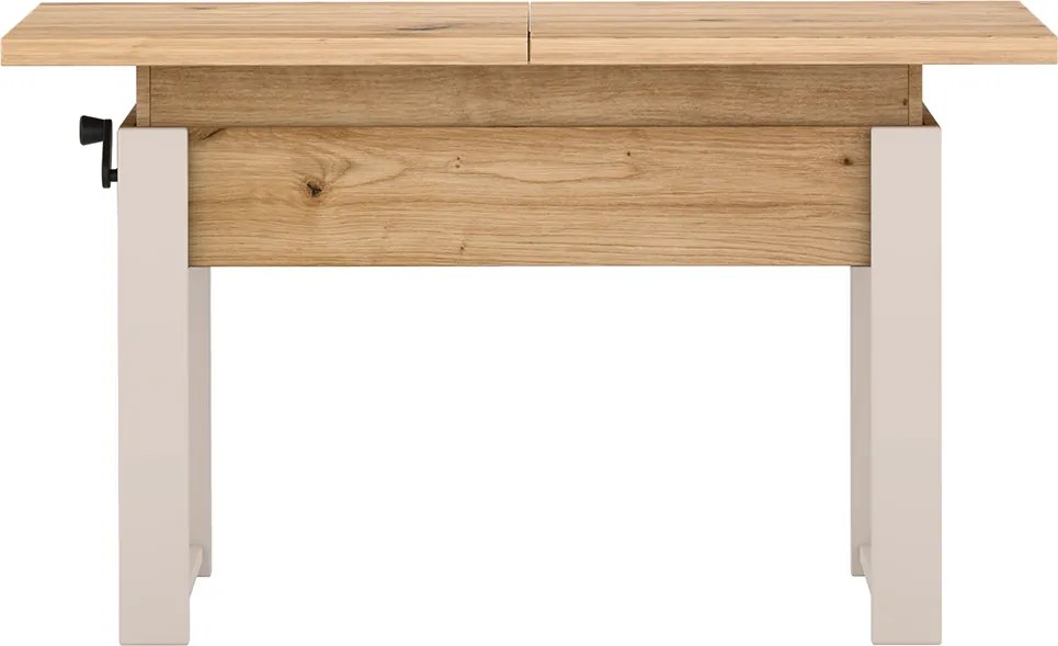 Rozkládací polohovací konferenční stolek HOGO 3v1 | 120-157x62,5-74,5x67 cm | síla horní desky 32 mm | artisan/nohy kašmír