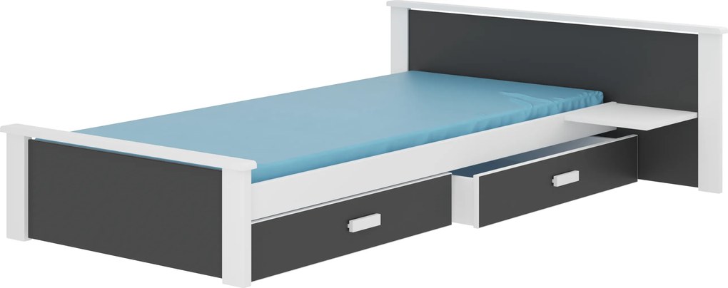 ADRK Furniture Postel s matrací ALDEX SHELF 180x80 CH-Alde-Sh-W+CHA-190+M-E1951