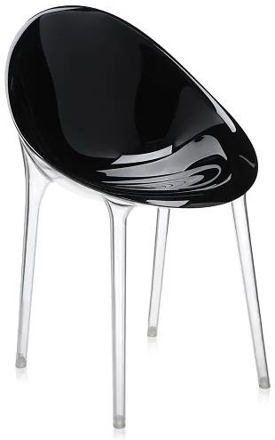 Židle Mr. Impossible černá/čirá, Kartell - Mr. Impossible