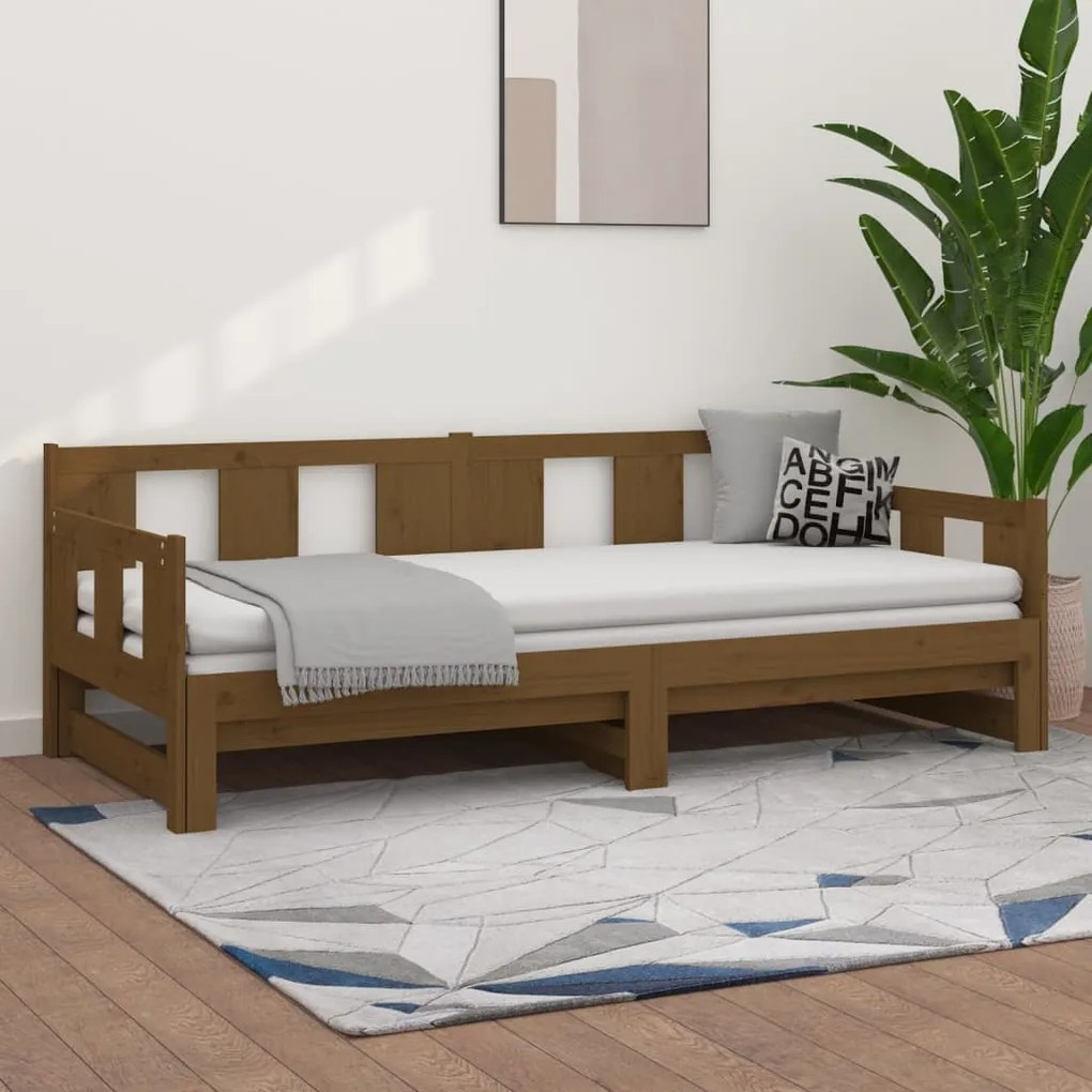 820290 vidaXL Výsuvná postel medově hnědá masivní borovice 2x (80 x 200) cm