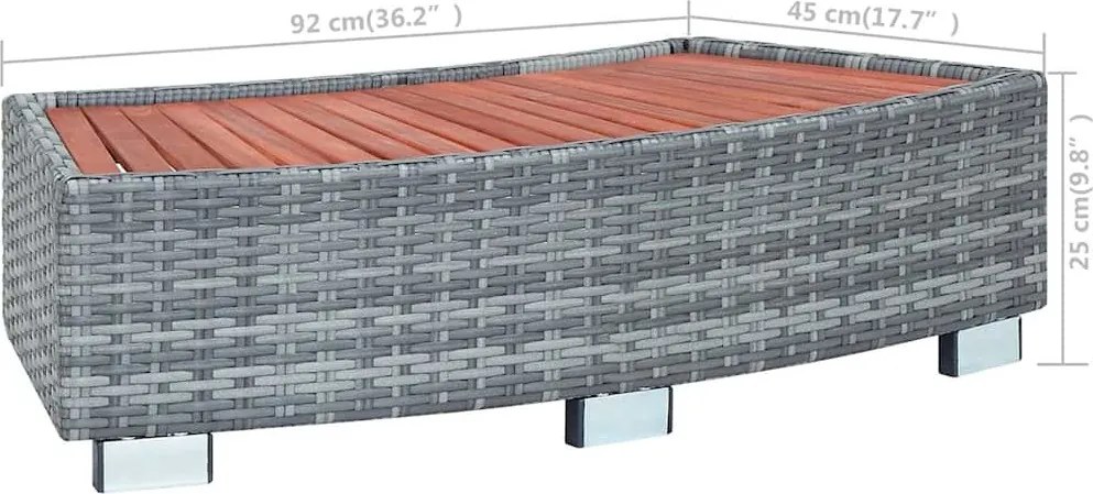 vidaXL Schůdek k vířivce polyratan 92 x 45 x 25 cm [42700] Barva: Černá