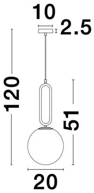 Nova Luce Závěsné svítidlo GRUS, ø 20cm, E27 1x12W Barva: Černá