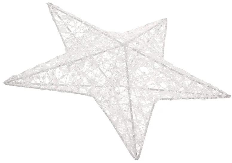 Hvězda, vánoční dekorace, barva bílá - LBA009-B