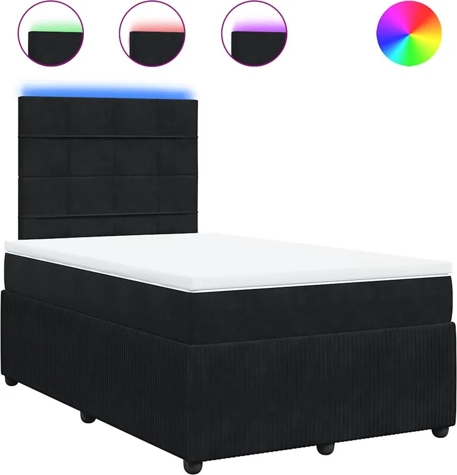 Box spring postel s matrací černá 120 x 190 cm samet 3294588