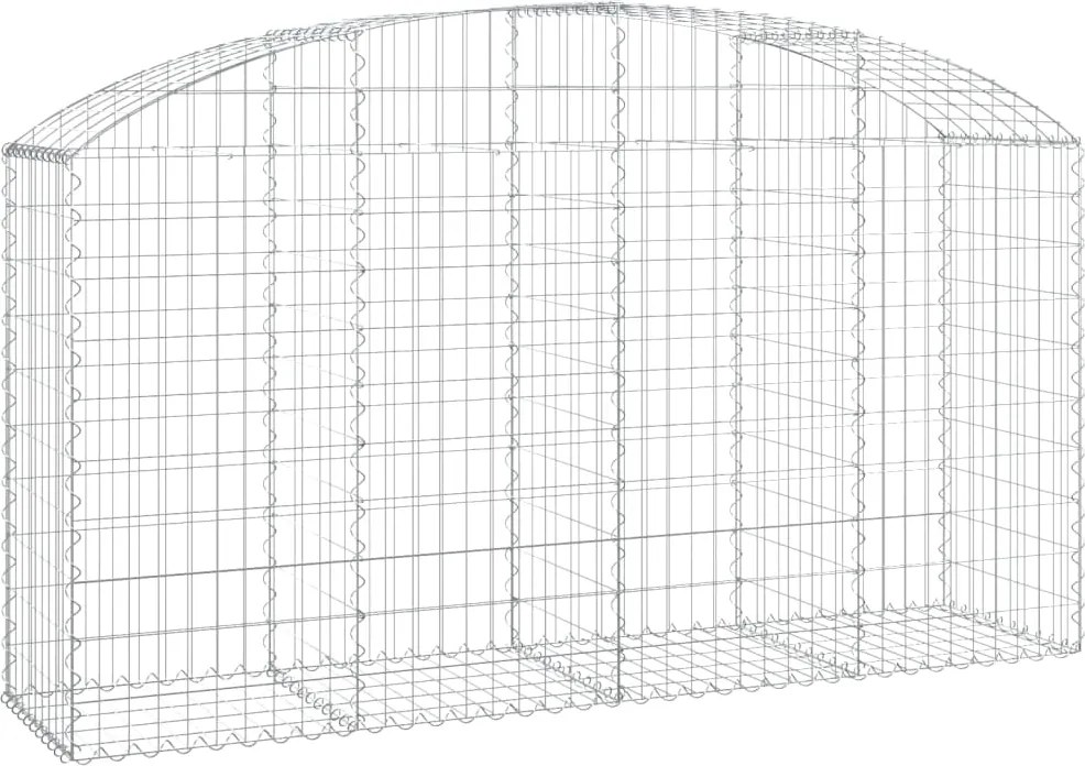 Klenutý gabionový koš 200 x 50 x 100/120 cm pozinkované železo 153475