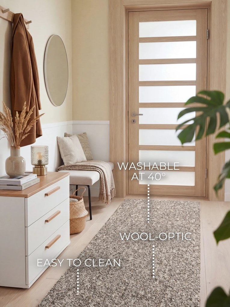 ELLE Decoration, Běhoun Wolly Ultra 106229 Taupe z kolekce Elle, 80x240, hnědá, ložnice