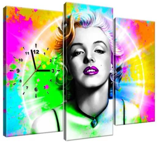 Tištěný obraz s hodinami Duhová Marilyn Monroe 90x70cm ZP2566A_3C