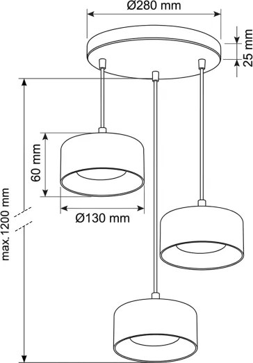 Brilagi - LED Lustr na lanku AURA LUX 3xGX53/30W/230V černá/zlatá