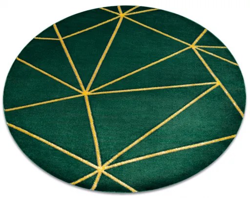 Kulatý koberec EMERALD 1013 Luxusní geometrický zelený zlatý Rozměr: průměr 160 cm