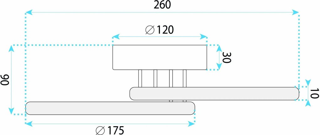 Toolight Rea, Stropní LED svítilna LHJ121-C Černé, OSW-03275