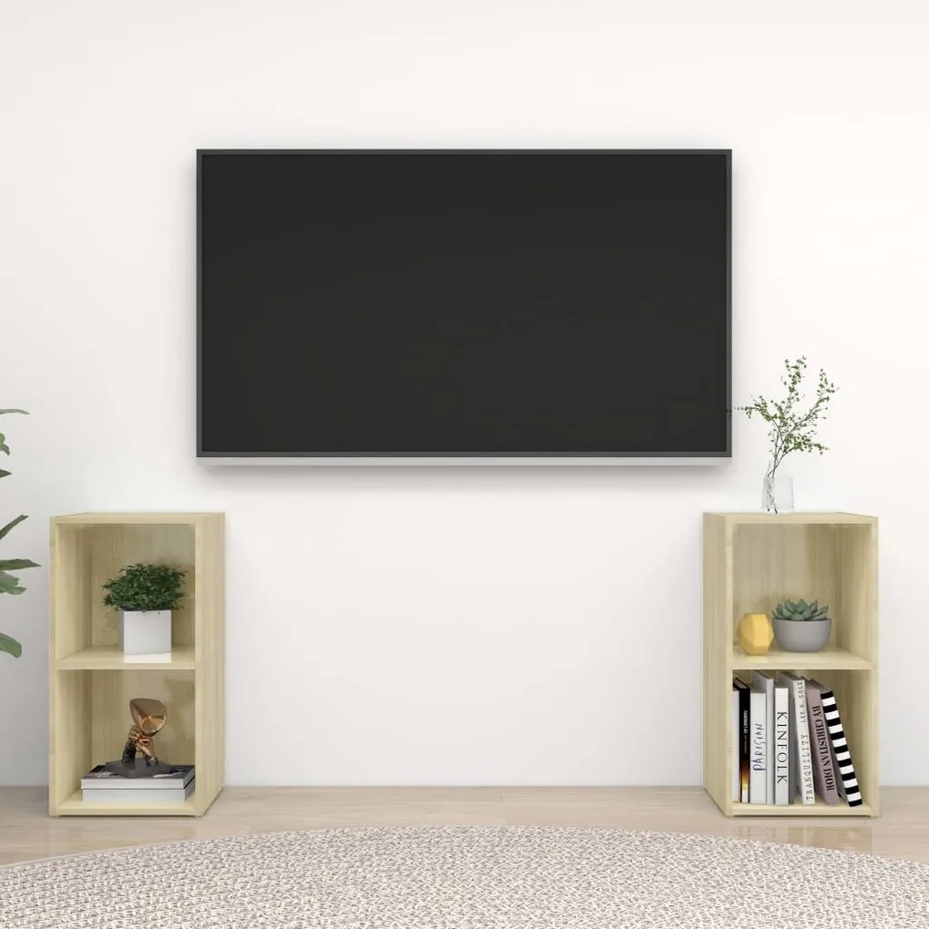 TV skříňky 2 ks dub sonoma 72 x 35 x 36,5 cm kompozitní dřevo 3079901