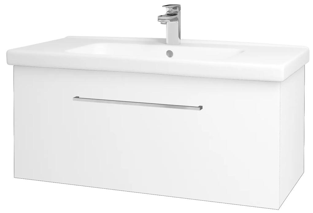 Dřevojas Koupelnová skříň BIG INN SZZ 100 Varianta: M01 Bílá mat / Úchytka T02 / M01 Bílá mat