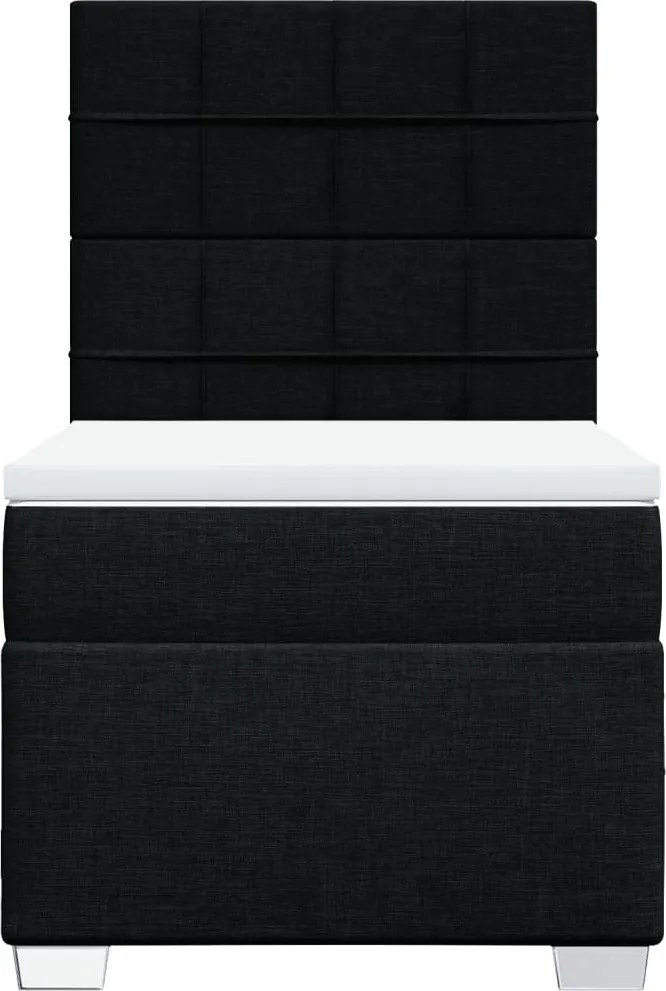 Box spring postel s matrací černá 90x200 cm textil 3290373