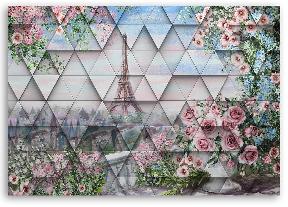 Obraz na plátně, Eiffelova věž na jaře - 120x80 cm