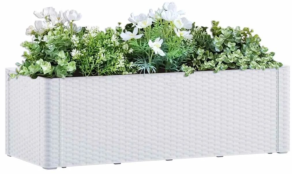 Zahradní vyvýšený záhon se samozavlažováním bílý 100x43x33 cm 313959