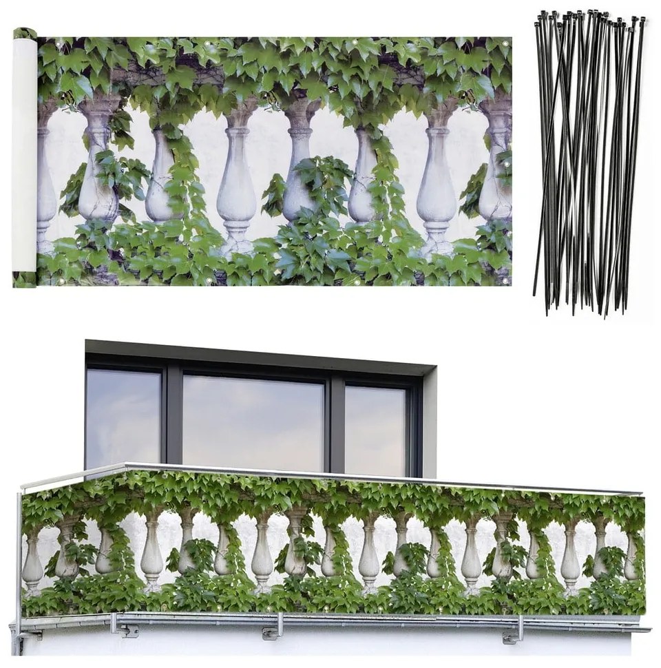 Zelená plastová balkonová zástěna 500x85 cm – Maximex