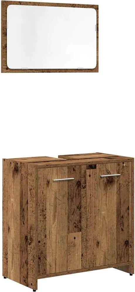 3dílná koupelnová sestava old wood kompozitní dřevo 3328559