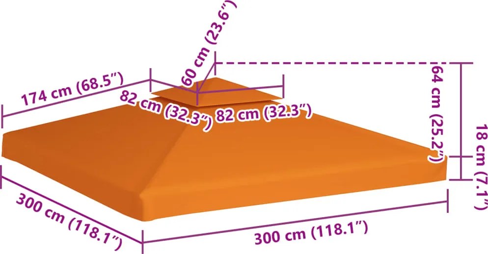 vidaXL Nepromokavá náhradní střecha na altán 310g/m² 3x3m [44782] Barva: Zelená
