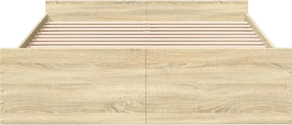 Rám postele se zásuvkami dub sonoma 140x200 cm kompozitní dřevo 3280295