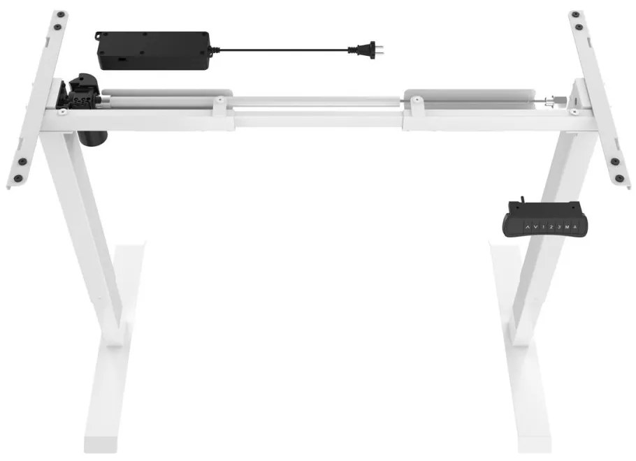 Elektricky výškově nastavitelný stůl SILENT — bílý, bez desky Antares
