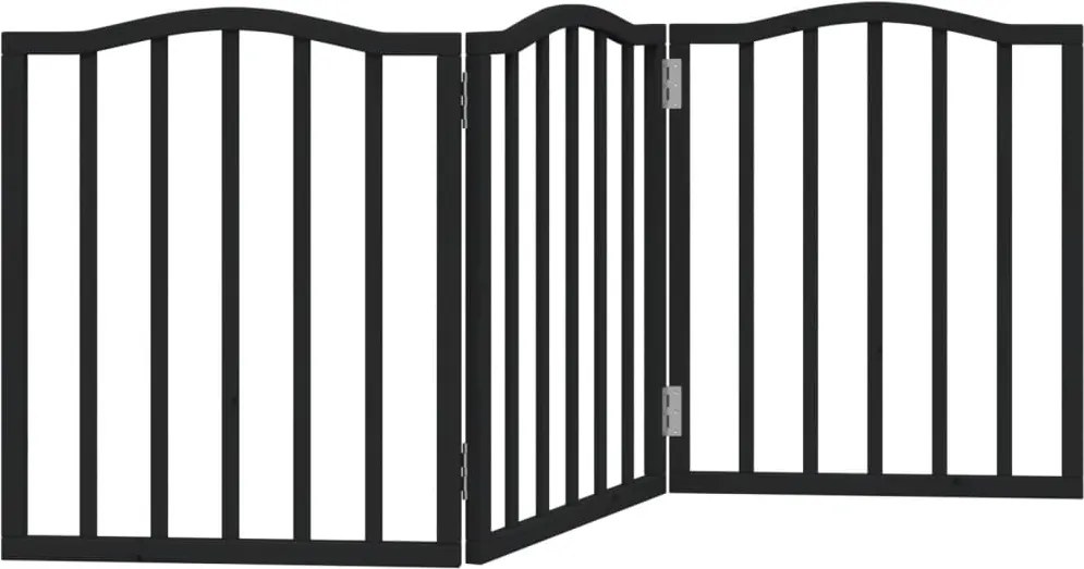 vidaXL Zábrana pro psy skládací 3 panely černá 150 cm topolové dřevo