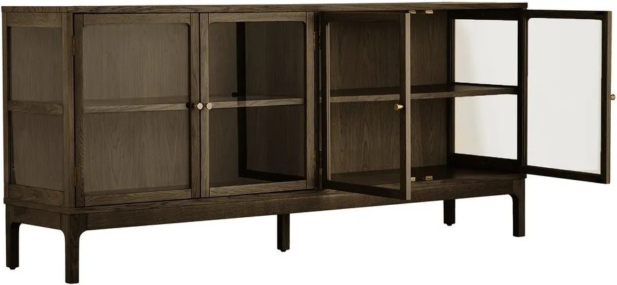 Tmavě hnědá vitrína v dekoru dubu 180x80x40 cm Zamora – House Nordic