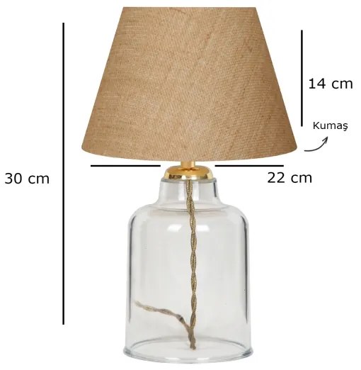 Stolní lampa AYD 1xE27/40W/230V hnědá/čirá