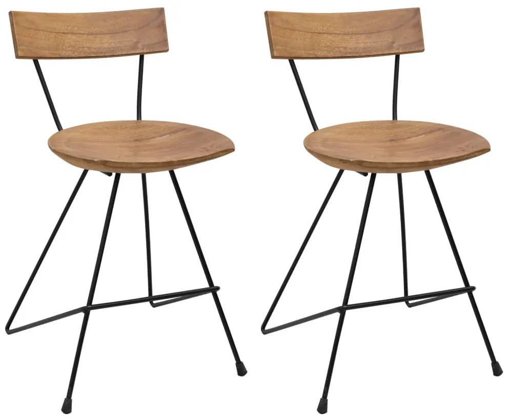 285204 vidaXL Jídelní židle 2 ks masivní teakové dřevo
