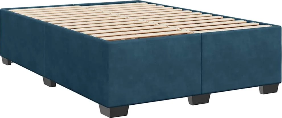 Box spring postel s matrací tmavě modrá 140x200 cm samet 3286346