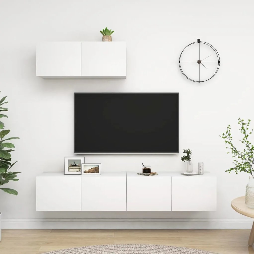 TV skříňky 3 ks bílé kompozitní dřevo 3078701
