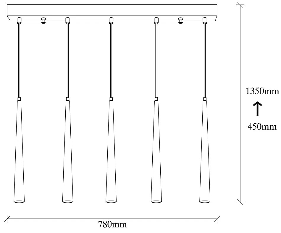 Designový lustr Pearlie 78 cm černý