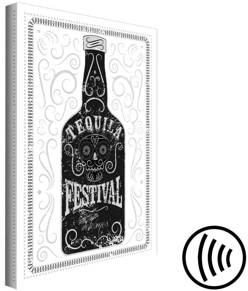 Obraz Tequila láhev (1-dílný) - Alkoholická atmosféra v retro stylu