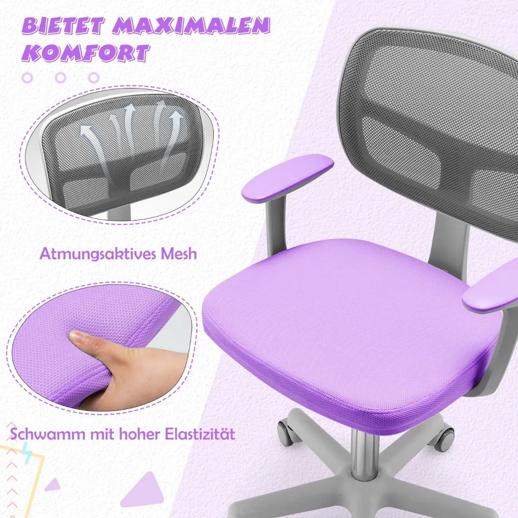 Costway Dětská židle k psacímu stolu otočná o 360° 80-91,5 cm výška nastavitelná