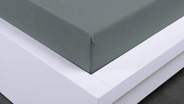 XPOSE ® Jersey prostěradlo polybavlna dvoulůžko - tmavě šedá 200x220 cm