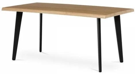 Jídelní stůl 160x90 divoký dub kovové nohy černý lak HT-F4416 OAK