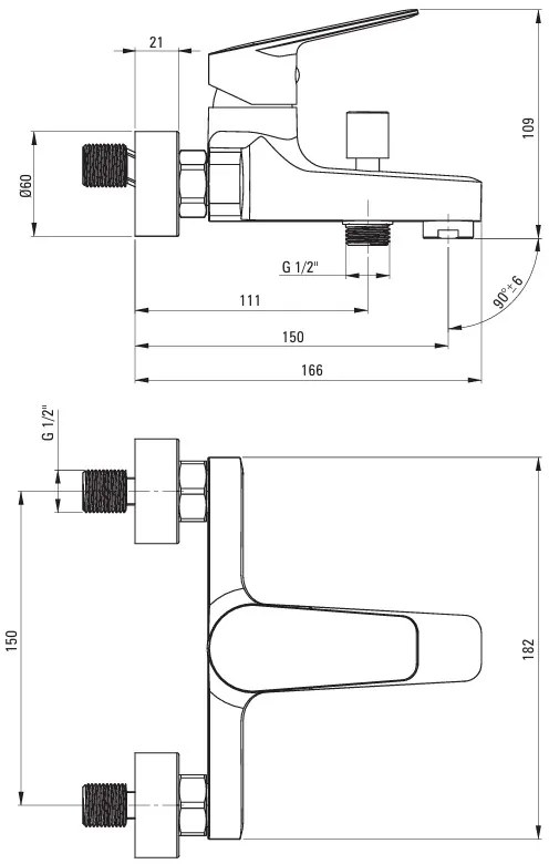 Deante Dear Boro, sprchová souprava s pákovou sprchovou baterií, černá matná, DEA-NERZN10M