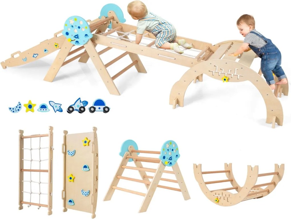 Costway 9 v 1 Montessori prolézačka sada s lezeckým obloukem
