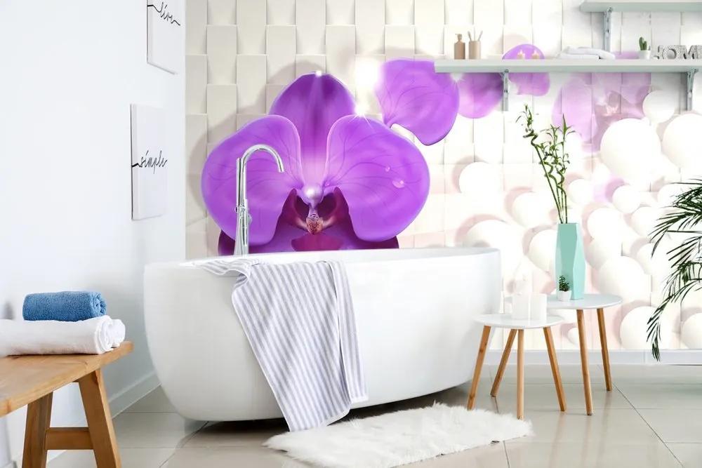 Tapeta abstratní fialová orchidej - 150x100 cm